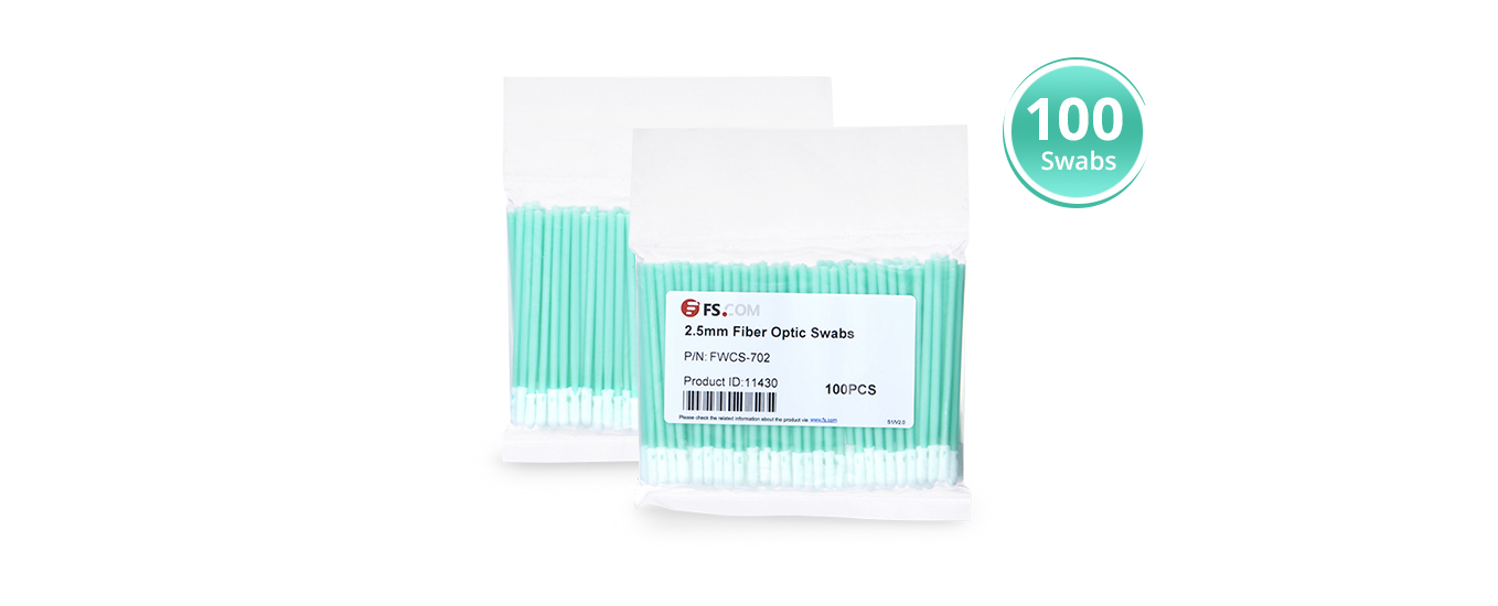 2.5mm Fiber Optic Mini Foam Swabs - 100 per Pack | FS.COM