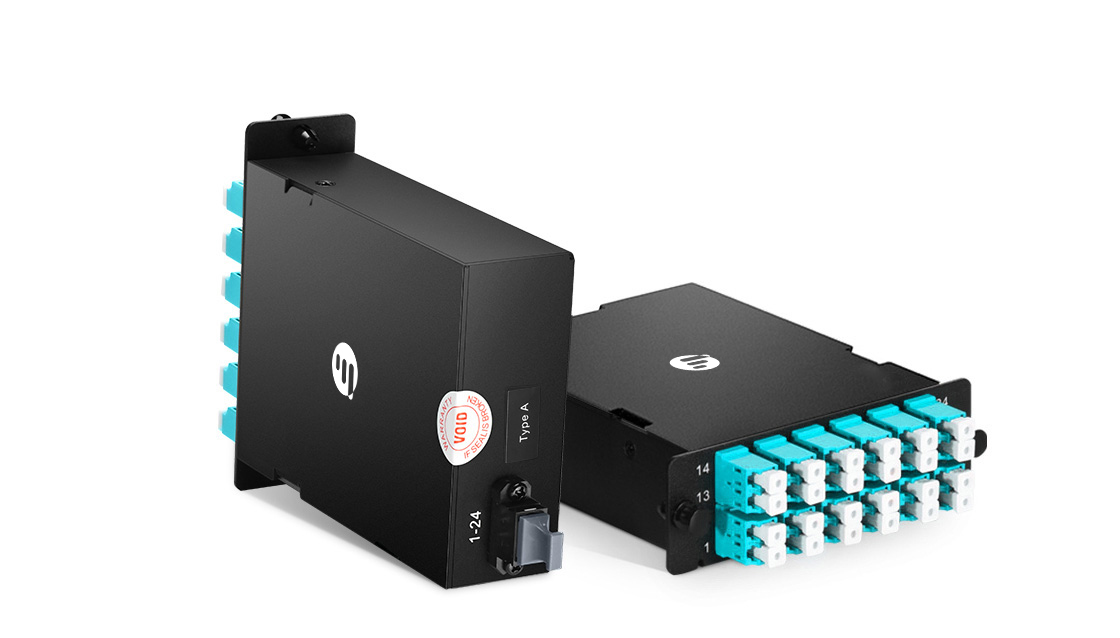 24 Fibers MTP-24 LC MPO/MTP Cassette Module, OM4, Polarity A | FS ...
