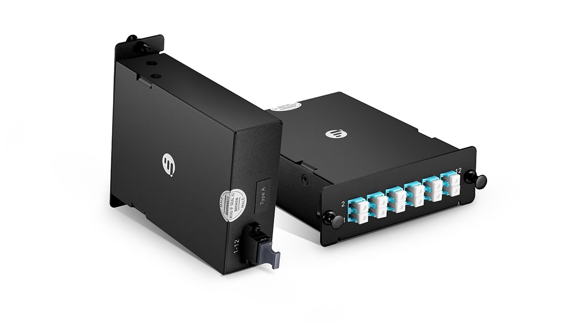 12 Fibers MTP-12 LC MTP® Cassette Module, OM4 Multimode, Type A - FS