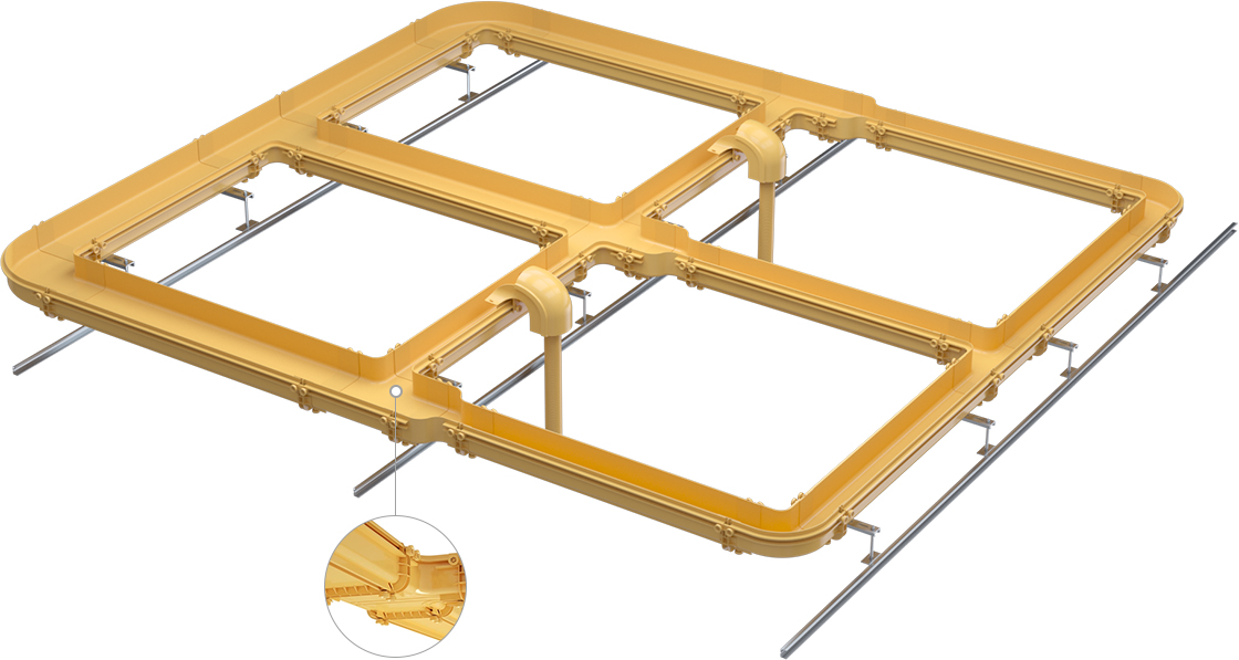 4x10 to 4x5 Horizontal Tee Cable Raceway/Fiber Routing System - FS