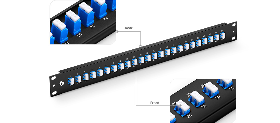 24 Port LC Fiber Patch Panel, OS2 Single Mode - FS