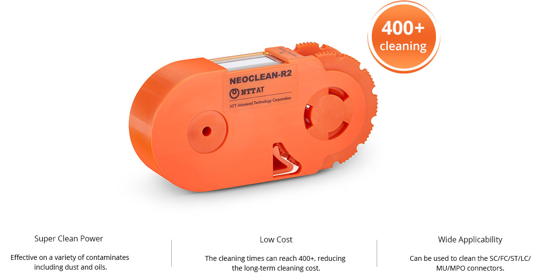 NEOCLEAN-R2 Fiber Optic Cassette Cleaner for SC/FC/ST/LC/MPO Connectors ...
