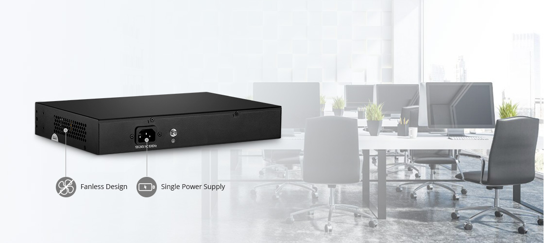 FS S3150-8T2FP 8-Port Fanless Gigabit Managed PoE+ Switch with 2 1Gb ...