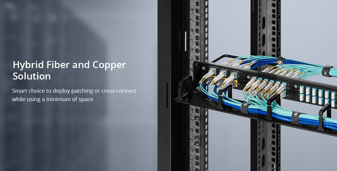 1U 19-in Blank Rack mount Fiber Patch Panel with Cable Management Panel ...