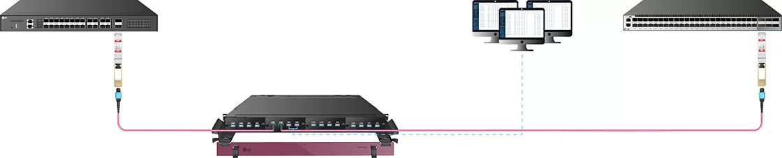 FHD Fiber TAP Cassette, OM4 Multimode, 2 x MTP®-12 Male Live Ports, 2 x ...