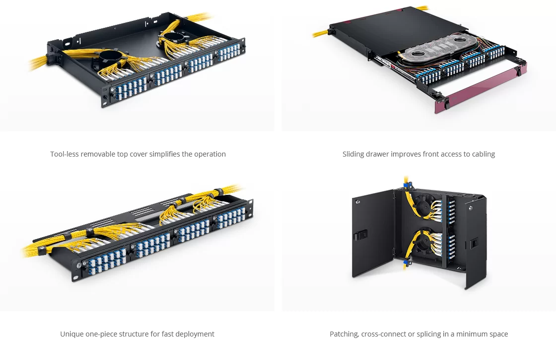12-Port LC Duplex Fiber Adapter Panel, 24-Fiber OS2 Single Mode - FS