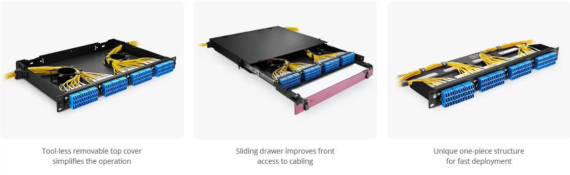 FHD Fiber Adapter Panel, 36 Fibers OS2 Single Mode, 18 x LC UPC Duplex ...
