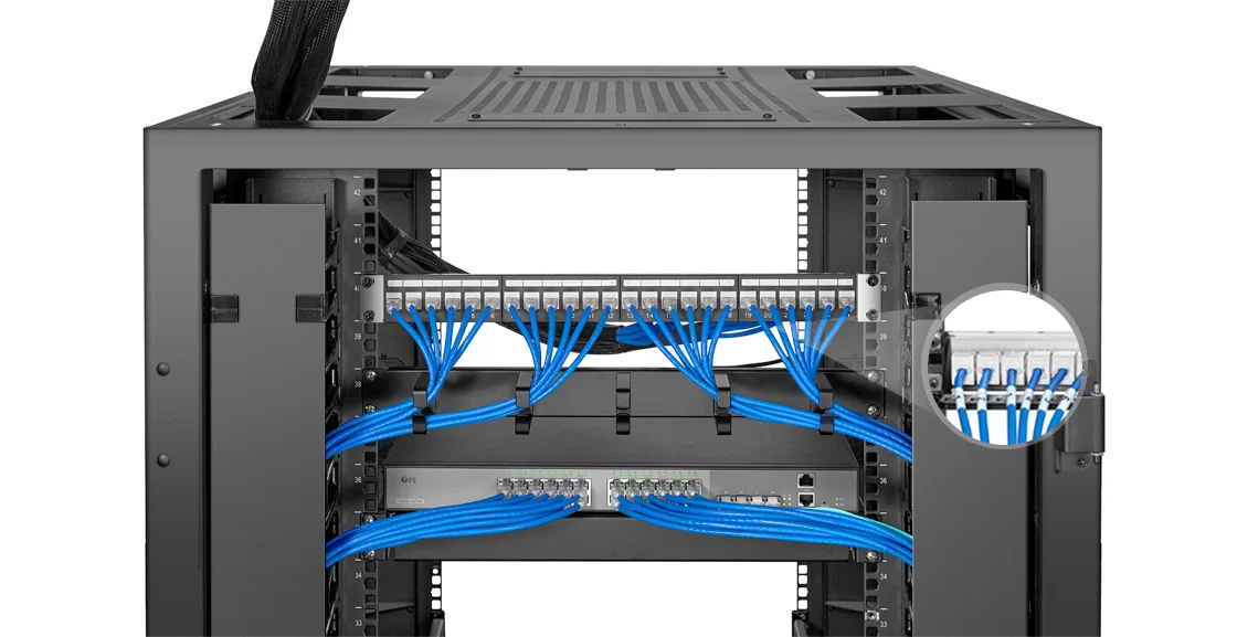 3m (10ft) 6 Jack to 6 Jack Cat6 Unshielded (UTP) PVC CMR Blue Pre ...