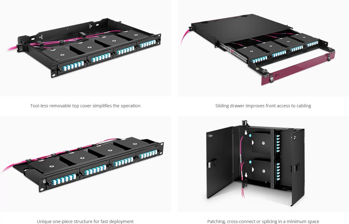 12 Fibers MTP®-LC Module/Cassette, 10G OM4 Fiber, 0.35dB IL, Polarity ...