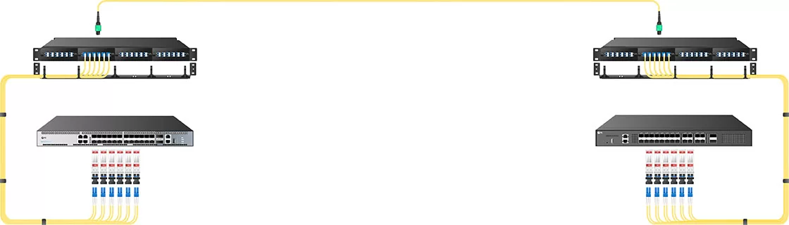 12 Fibers MTP®-12 to LC MPO/MTP® Cassette, OS2 Single Mode, Type A - FS