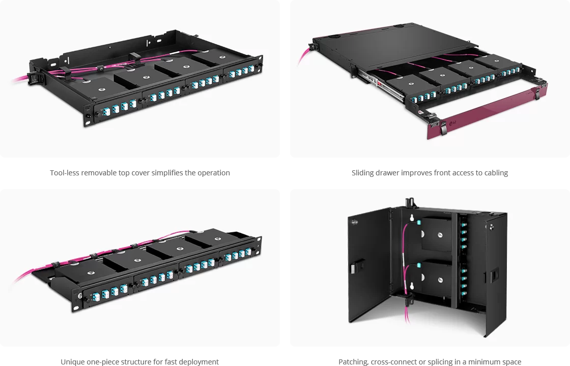 8 Fibers MTP®-8 LC MTP® Cassette Module, OM4 Multimode, Universal ...