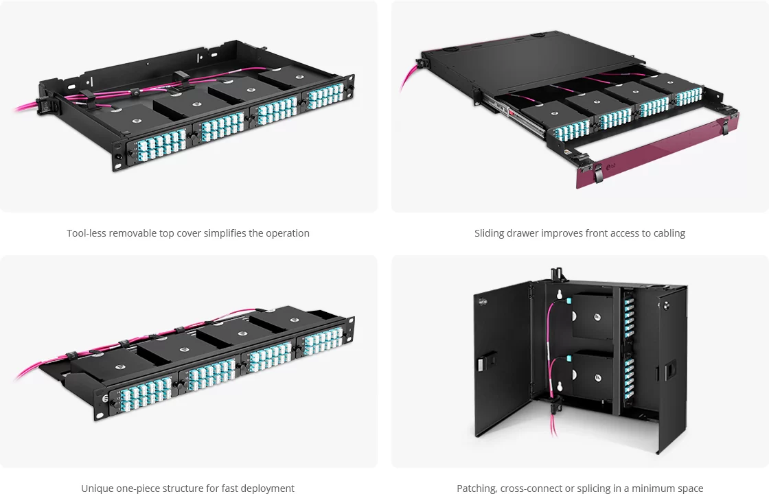 24 Fibers MTP-24 LC MTP® Cassette Module, OM4, Type A - FS