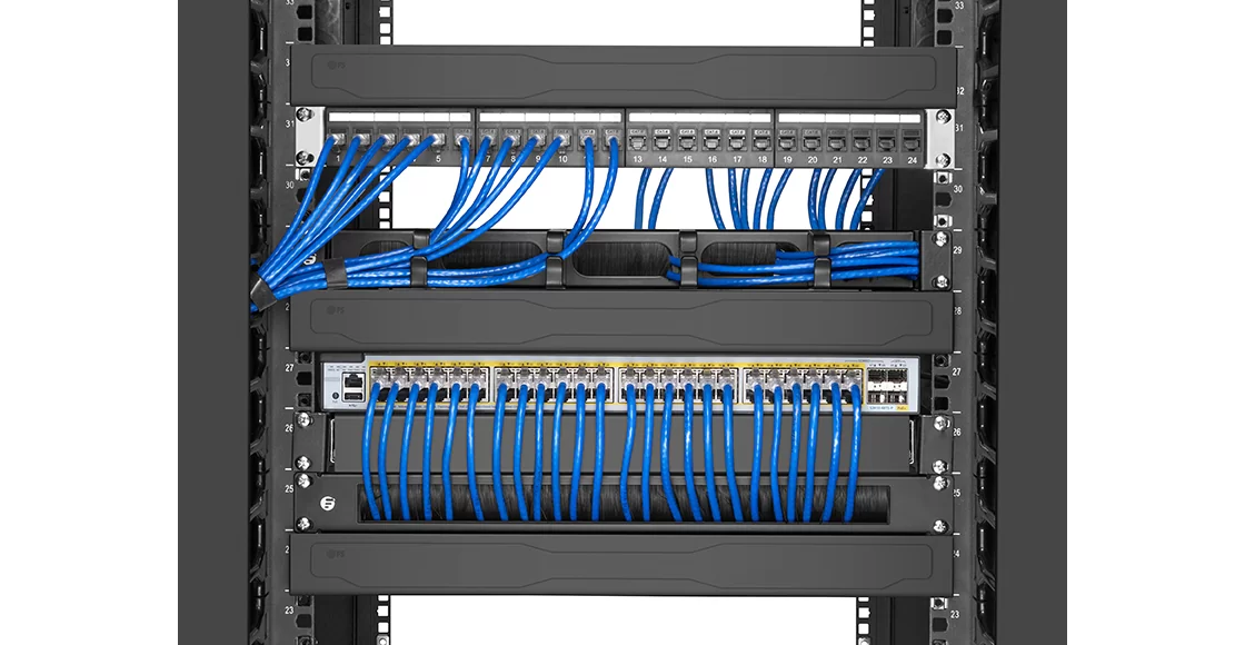 1U Brush Strip Horizontal Server Rack Cable Management Panel with D ...