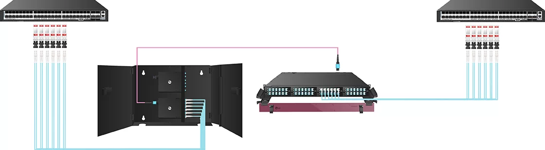 24 Fibers MTP-24 LC MTP® Cassette Module, OM4, Type A - FS