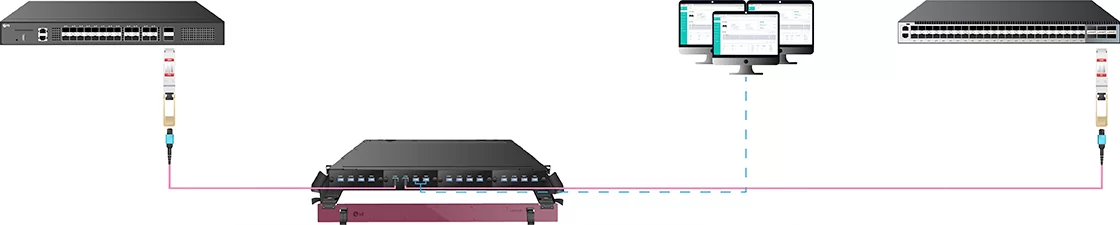 FHD Fiber TAP Cassette, OM4 Multimode, 2 x MTP®-12 Male Live Ports, 2 x ...