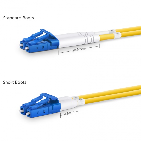 Short Boot Fiber Jumper Duplex OS2 1m LC-LC Single Mode - FS - FS