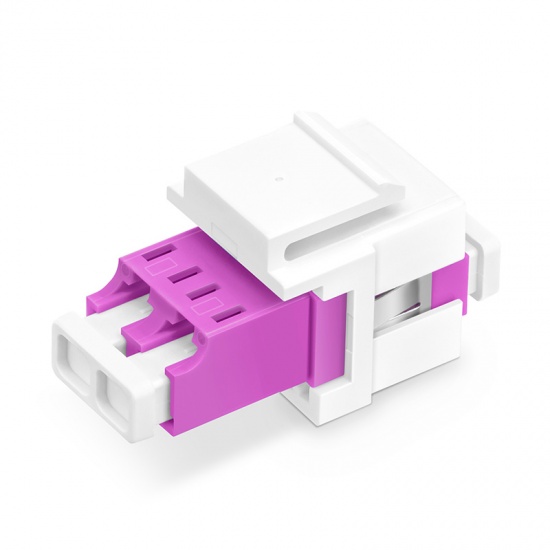 LC/UPC to LC/UPC Duplex OM4 Multimode Fiber Keystone Jack - FS