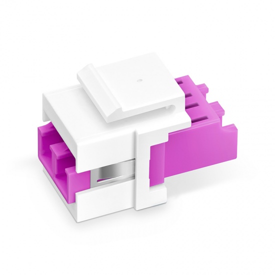 LC/UPC to LC/UPC Duplex OM4 Multimode Fiber Keystone Jack - FS