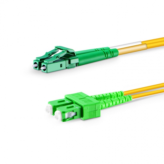 OS2 9/125 LC-SC Singlemode Fiber Optic Cable Duplex 2m(7ft) - Yellow - FS