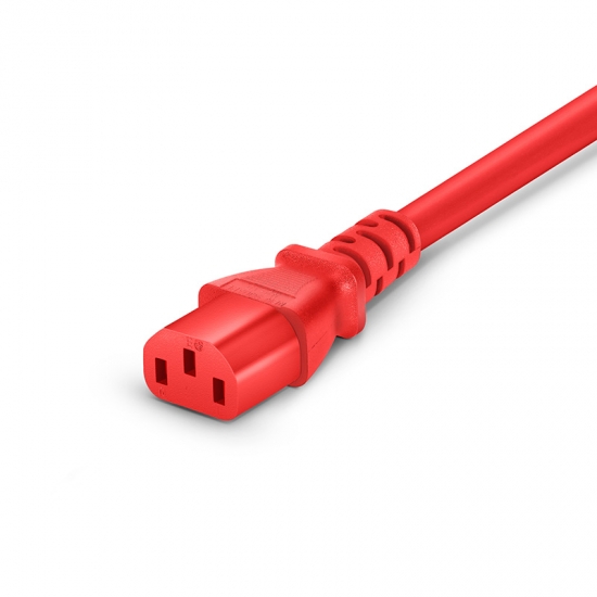 IEC320 C14 to C13 Power Cable, 2ft (0.6m), 14AWG, 250V/15A, Red - FS