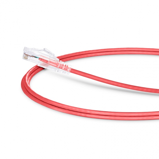 5ft Thin Cat6 Snagless Unshielded RJ45 Ethernet Cable, Red - FS