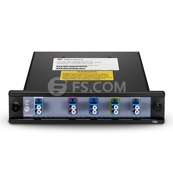 4 Channels 1270-1330nm, LC/UPC, Dual Fiber CWDM Mux Demux, FMU Plug-in ...