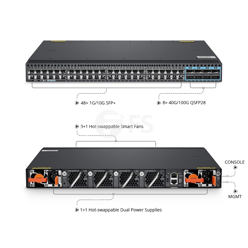 FS 48-Port SFP+ Stackable Enterprise Switch - FS