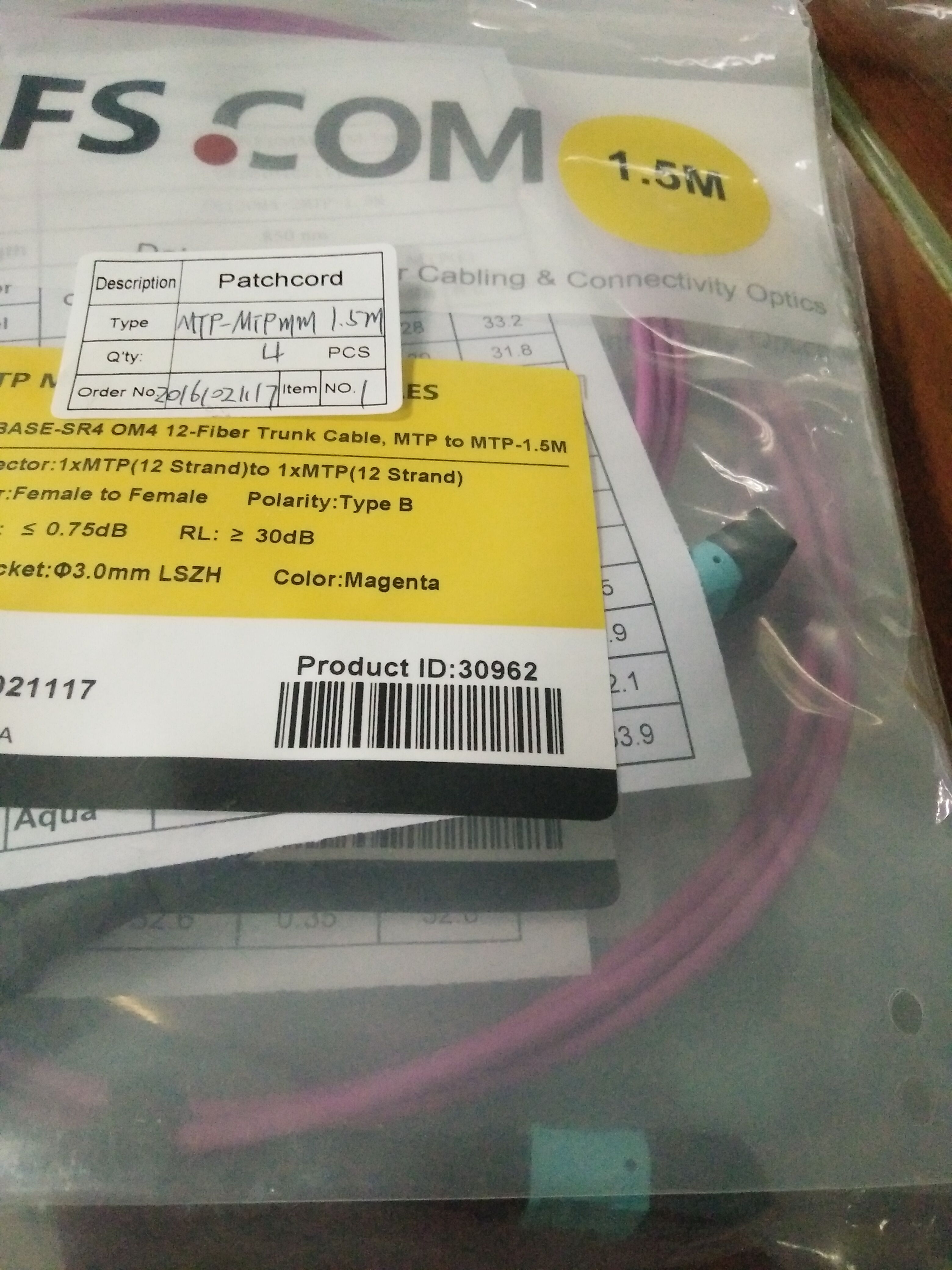 Customized 24-144 Fibers OS2 MTP-12 MTP® Trunk Cable - FS.com