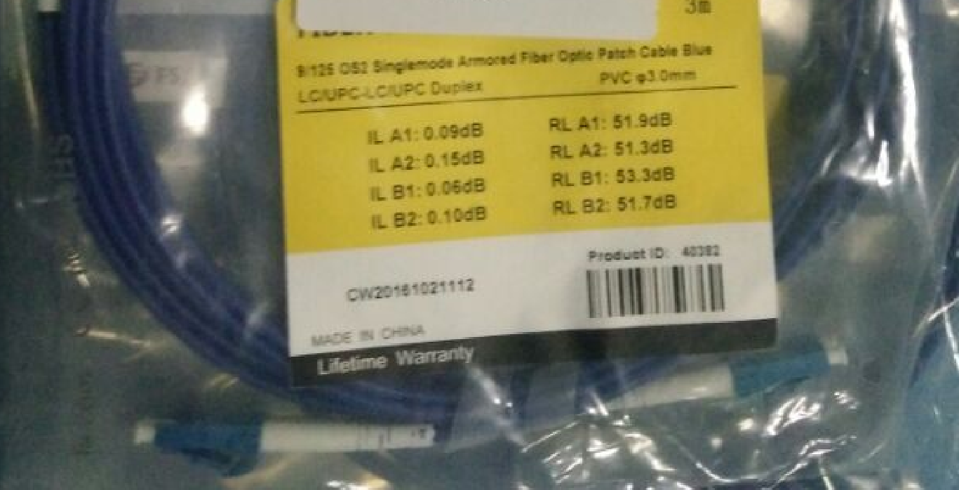LC-LC Single Mode Armored Fiber Patch Cable 1m - FS.com