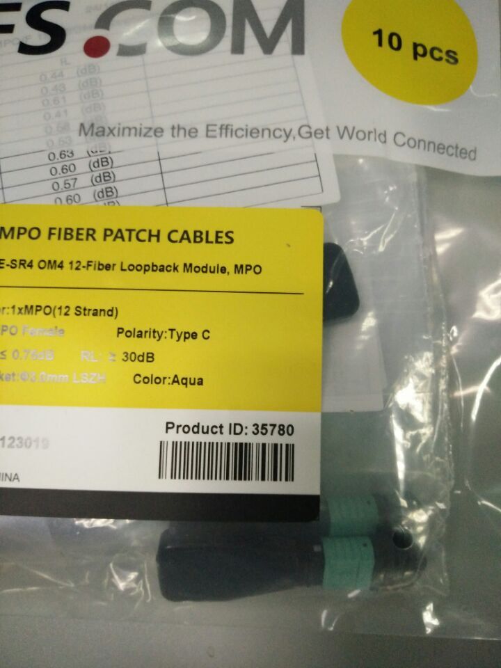 MTP®/MPO-12 Fiber Loopback Tester Cable LSZH Single Mode - FS.com