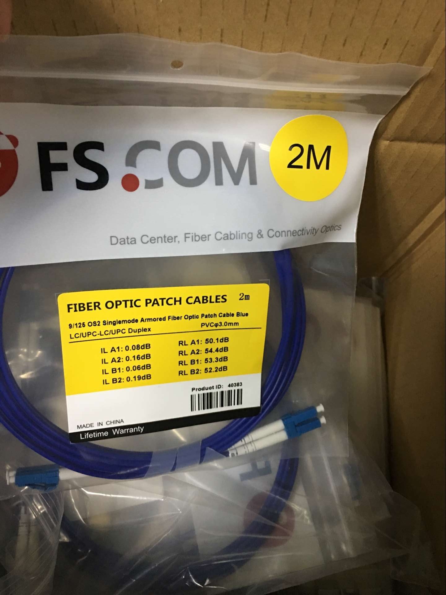 LC-LC Single Mode Armored Fiber Patch Cable 1m - FS.com