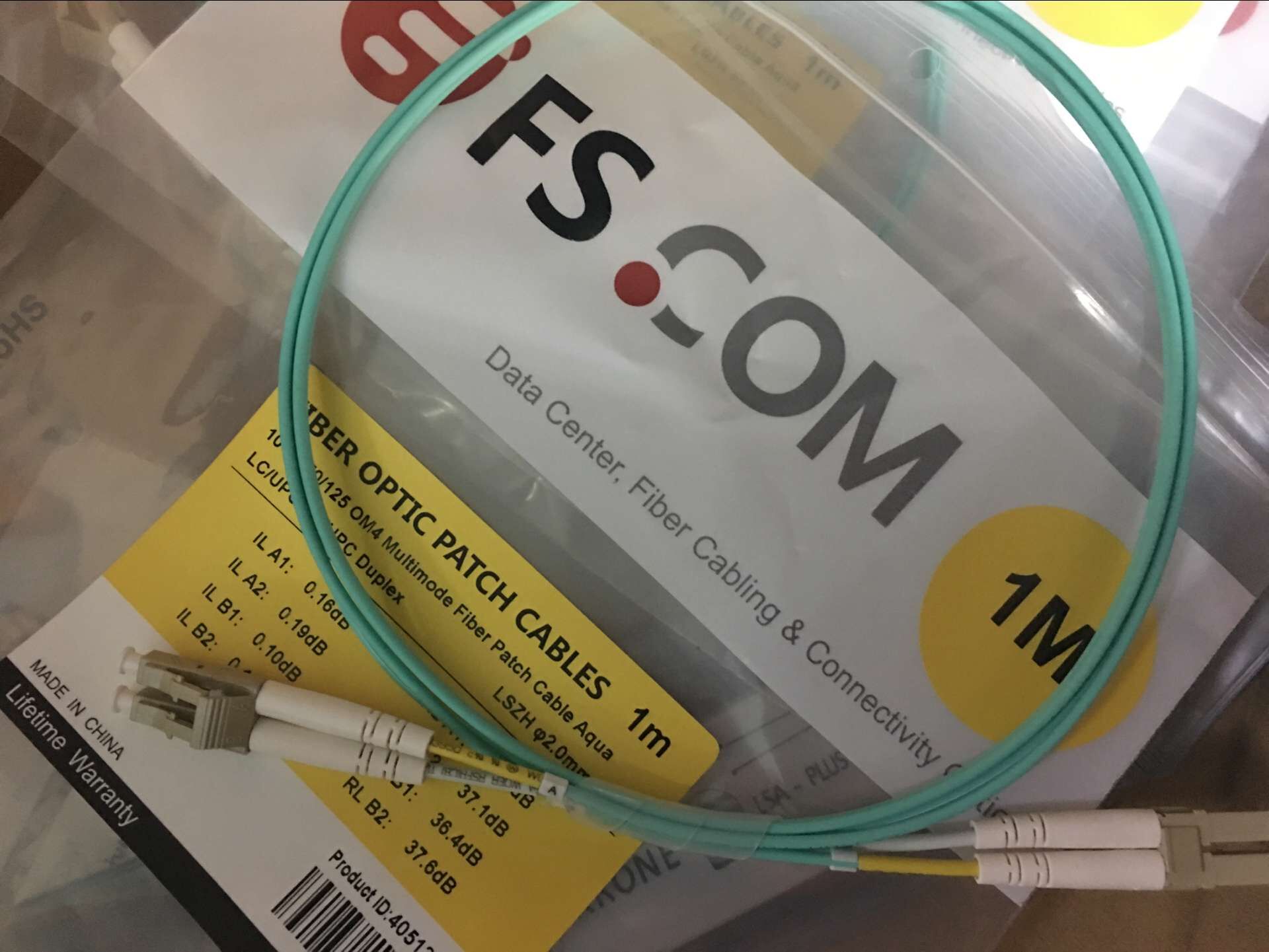 LC-LC OM4 Multimode Fiber Jumper Cable Duplex 3m - FS